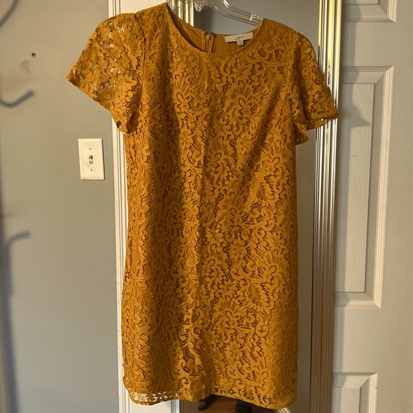 LOFT | Dresses | Lacy Loft Golden Spring Dress | Poshmark